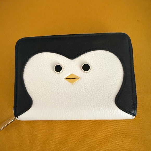 kate spade | Bags | Kate Spade Penguin Wallet Card Case Leather Zip ...